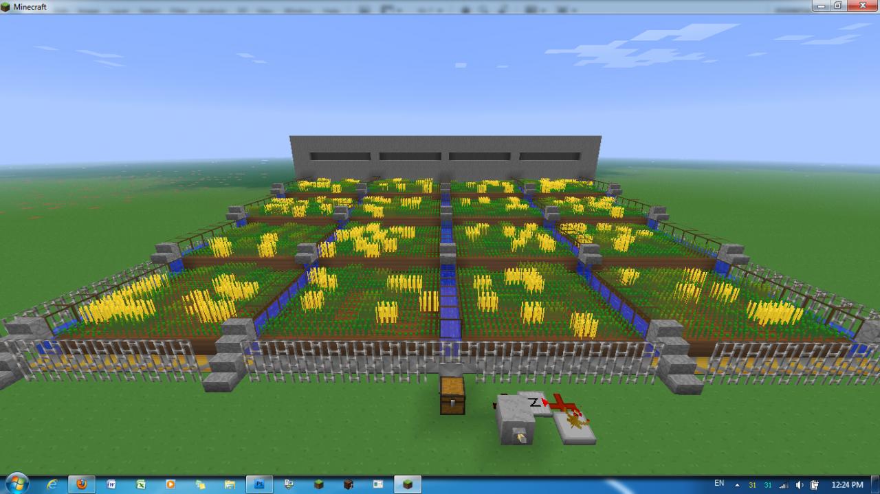 Factories and Elevator + Auto Wheat Farm Minecraft Map